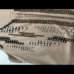 Cache | Tops | Cache Tan Bead Embellished Vest | Poshmark